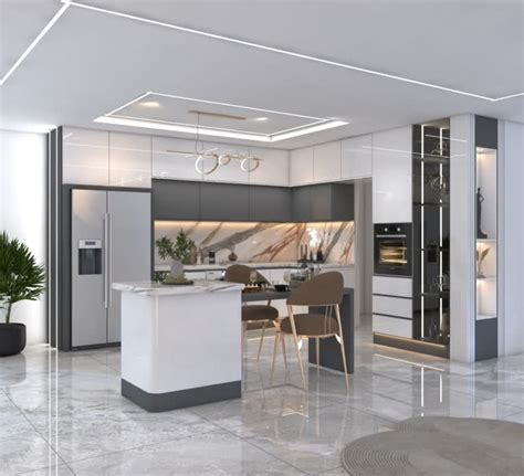 نمونه کار طراحی کابینت آشپزخانه با نرم افزار تری دی مکس