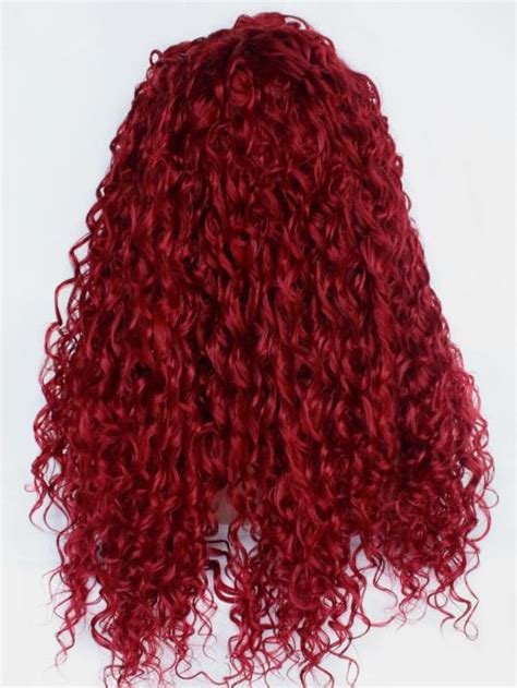 Sexy Wine Red Long Curly Lace Front Wig Synthetic Wigs Babalahair