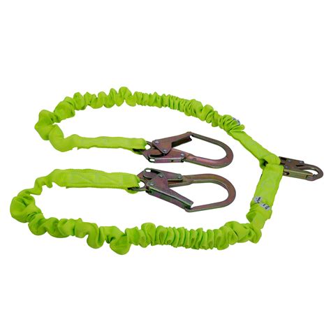 Ansi Twin Leg Shock Absorbing Tower Lanyard With Scaffolding Hooks Technopack Corporation