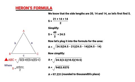 Premium Vector Herons Formula To Find The Area Of A Triangle On