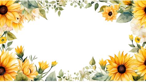 Sunflower Border Design Premium Ai Generated Vector