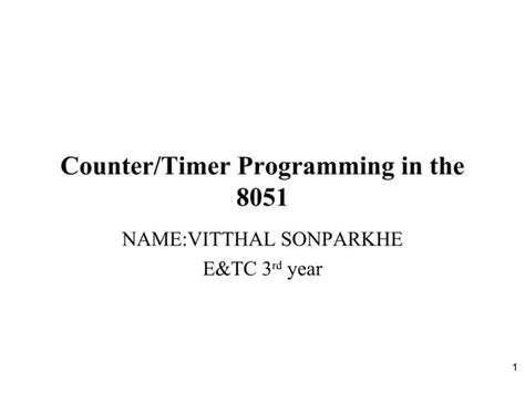 Timer And Counter In 8051 Microcontroller Pdf