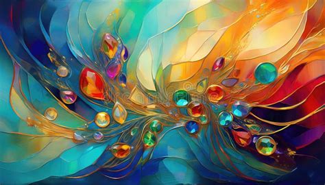 Vibrant Jeweltone Abstraction A Dynamic Interplay Of Color And Texture