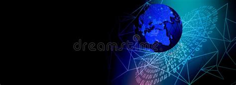 Big Data Binary Code Circuit Global Background Flowing Number One And