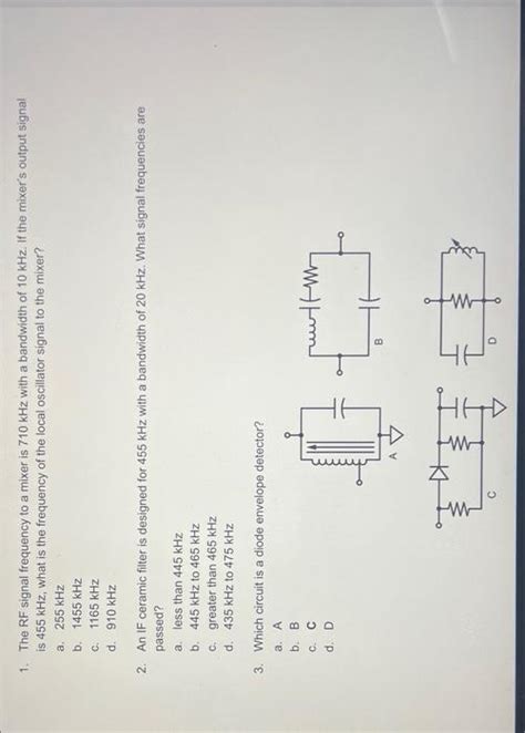 1 the rf signal frequency to a mixer is 710 khz with