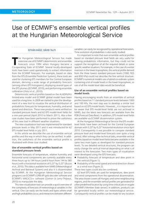 Pdf Use Of Ecmwfs Ensemble Vertical Profiles At The Hungarian