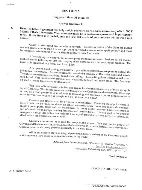 Cassava Summary Writing Sample Pdf