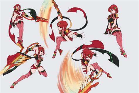 pyra xenoblade chronicles and 2 more drawn by lu pixiv20967832