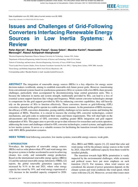 Pdf Issues And Challenges Of Grid Following Converters Interfacing Renewable Energy Sources In