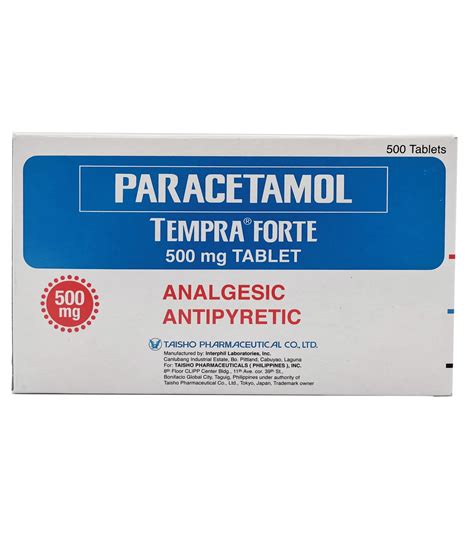 Tempra Forte Paracetamol 500mg 1 Tablet Price In The Philippines