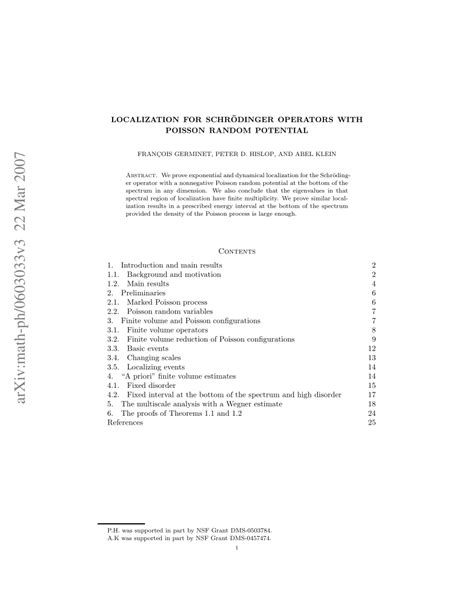 pdf localization for schr odinger operators with poisson random