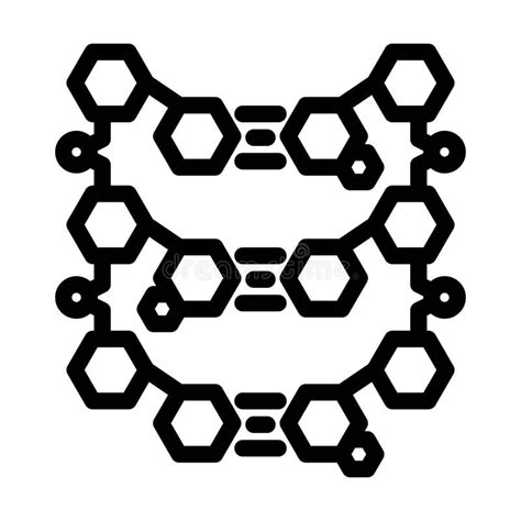 Molecular Structure Genetic Line Icon Vector Illustration Stock Illustration Illustration Of