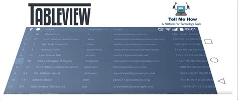 How To Add Tableview For Android Tell Me How A Place For