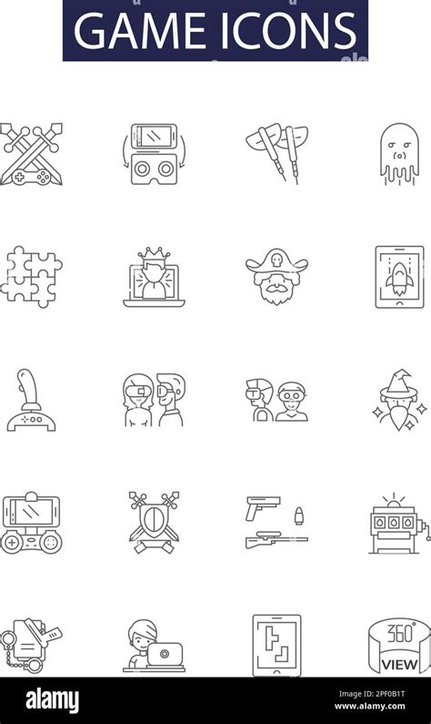 Game Icons Line Vector Icons And Signs Icons Gaming Graphics Symbols Designs Pictograms