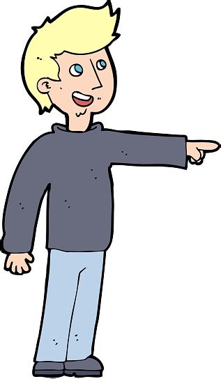 말풍선이 있고 손으로 가리키는 즐거운 남성 및 웃음소리 가리키기에 대한 스톡 벡터 아트 및 기타 이미지 가리키기 낙서 드로잉 남자 Istock