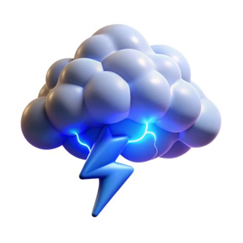 Elegant Rustic 3d Render Storm Cloud With Lightning Bolt Professional 56740087 Png