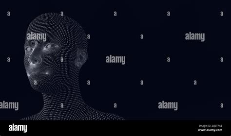 Composition Of Human Bust Formed With Binary Coding On Black Background Stock Photo Alamy