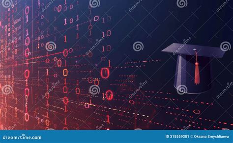 A Graduation Cap Cast Against A Backdrop Of Glowing Binary Code Encapsulating The Essence Of