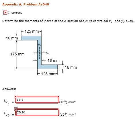 solved appendix a problem a 048 incorrect determine the