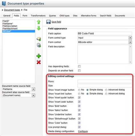 form control parameters