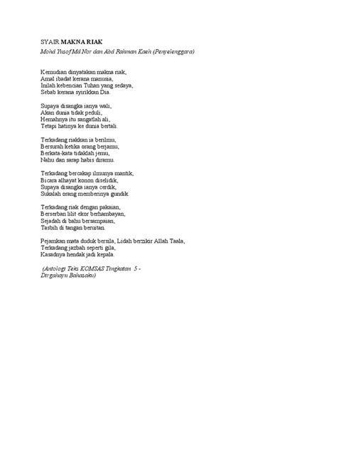Syair Makna Riak Pdf