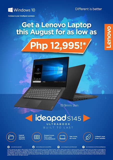 Lenovo Announces Cash Rebate Promo On Selected Devices For August Pinoytechsaga