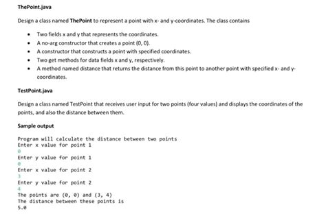 Solved Thepointjava Design A Class Named Thepoint To