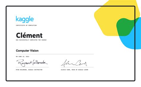Clément Completed The Computer Vision Course On Kaggle