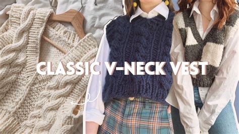 Knit A Classic V Neck Vest Step By Step Diy Knitting Pattern Youtube Knit Vest Pattern