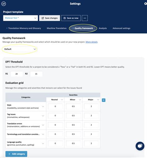 Custom Quality Frameworks
