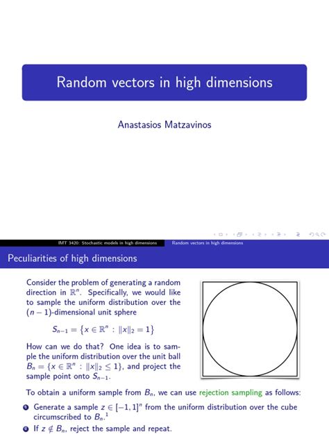 high dimensional vectors pdf vector space normal distribution