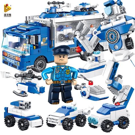 Конструктор 659004 Panlos Brick Полицейская машина трансформер 6 в 1 ...