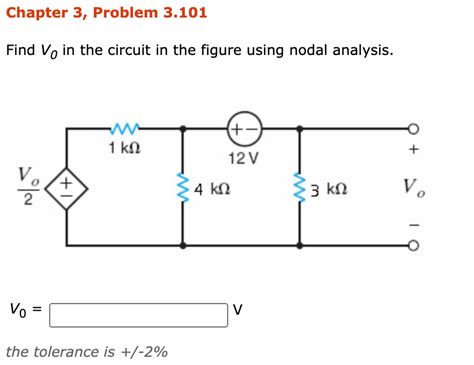 Solved Find V In The Circuit In The Figure Using Nodal Chegg