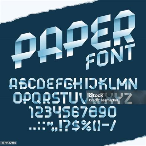 종이 글꼴 3d 리본 유형 종이 접기 알파벳 3차원 형태에 대한 스톡 벡터 아트 및 기타 이미지 3차원 형태 공예 그림자 Istock