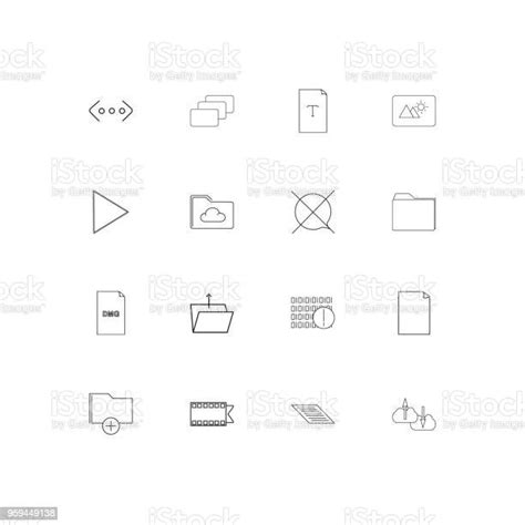 파일 및 폴더 기호 선형 얇은 아이콘을 설정 합니다 간단한 벡터 아이콘 설명 0명에 대한 스톡 벡터 아트 및 기타 이미지 0명 디자인 문서 Istock