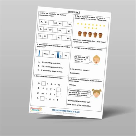 Ks1 Year 2 Maths Classic View Divide By 5 Resources And Worksheets