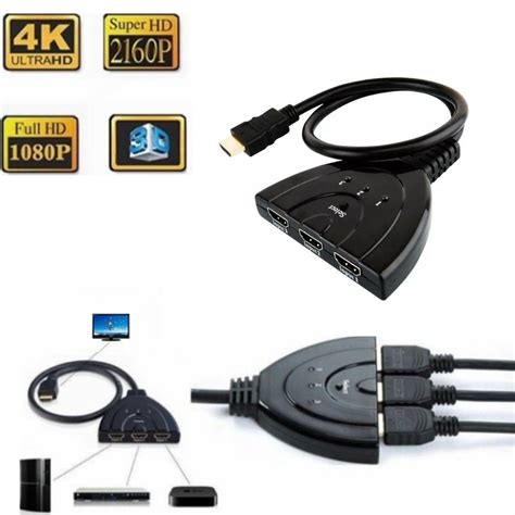 Hdmi Switch 3 Port 3 Input 1 Output Hdmi Switcher Cable 3 Port Shopee Malaysia