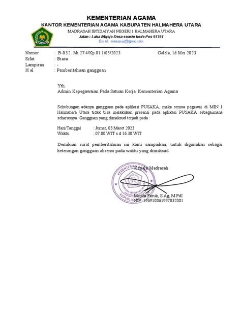 Surat Pemberitahuan Server Error Pdf