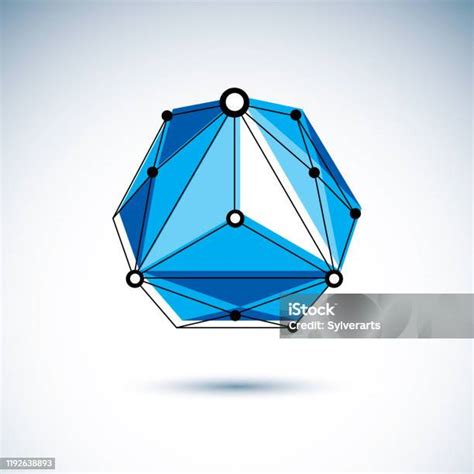 새로운 기술 로고 타입 추상 벡터 3d 메쉬 다각형 개체 과학 테마 그림 0명에 대한 스톡 벡터 아트 및 기타 이미지 0명