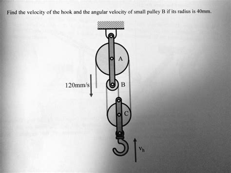 solved find the velocity of the hook and the angular velocity of small