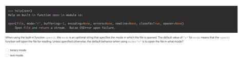 Solved Help Open Help On Built In Function Open In Chegg