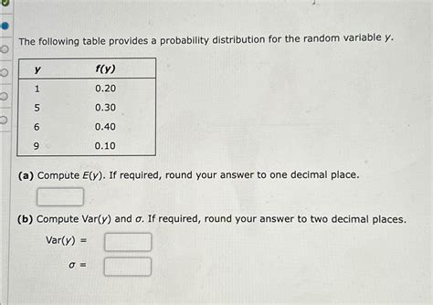 Solved The following table provides a probability | Chegg.com