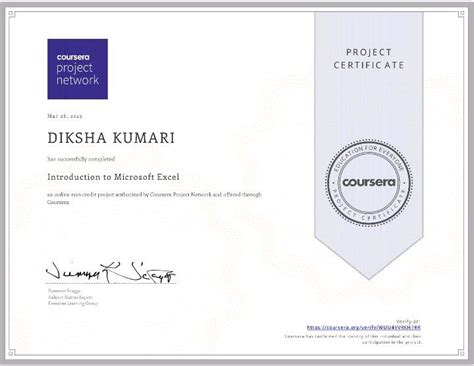 Microsoftexcel Dataanalysis Professionaldevelopment Coursera Diksha Singh
