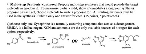 solved 4 multi step synthesis continued propose multi step syntheses