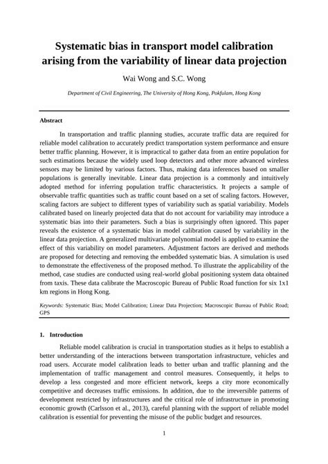 Pdf Systematic Bias In Transport Model Calibration Arising Hubhkuhkbitstream10722
