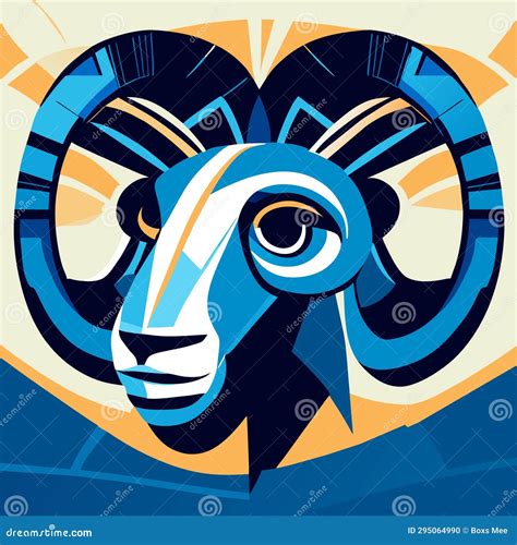 Vector Illustration Of The Head Of A Ram In A Modern Style Generative Ai Stock Vector