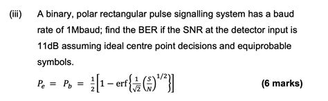 solved a binary polar rectangular pulse signalling system