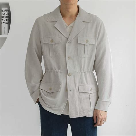 남자 클래식 린넨 사파리자켓 3col