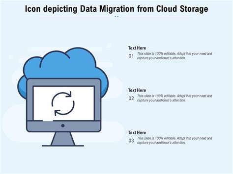 Icon Depicting Data Migration From Cloud Storage Presentation Graphics Presentation