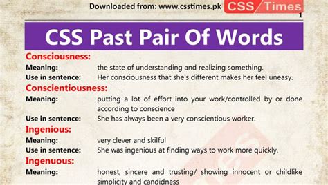CSS Past Pair Of Words Download In PDF How To Memorize Things Words Css